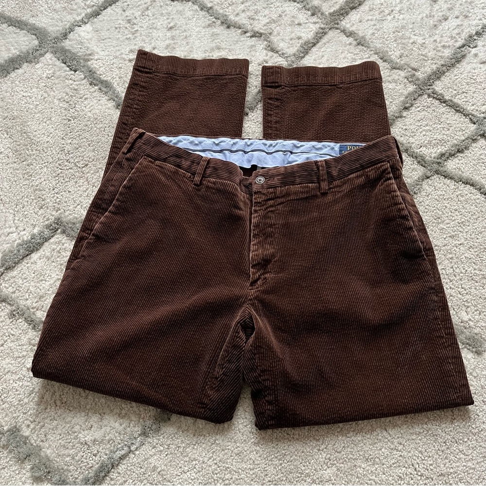 Polo Ralph Lauren Corduroy Brown Pants Classic Straig… - Gem